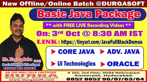 Basic Java Package Offline Online Training DURGASOFT YouTube