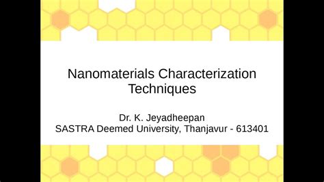 Nanomaterials Characterization Techniques Presentation Youtube