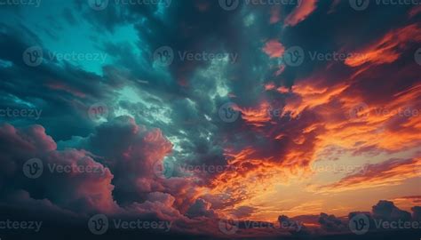 Vibrant Sky Nature Beauty In Multi Colored Sunset Generated By Ai