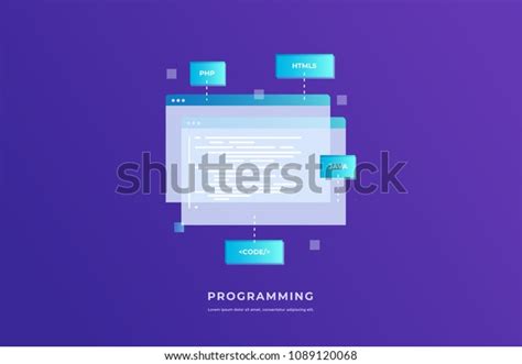 Concept Programming Software Open Web Pages Stock Vector Royalty Free
