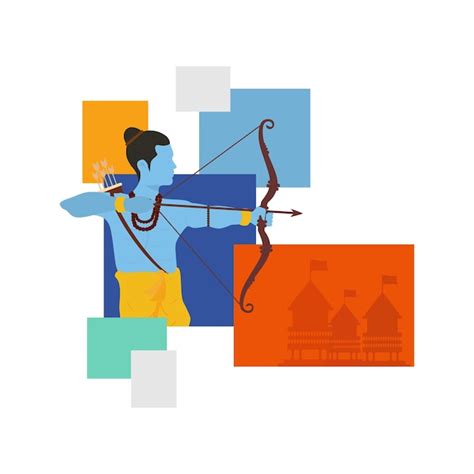 Premium Vector Lord Ram Colorful Minimal Vector