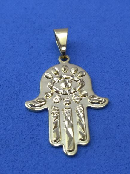 Pingente Folhado A Ouro 18 K Mão De Fátima Elo7