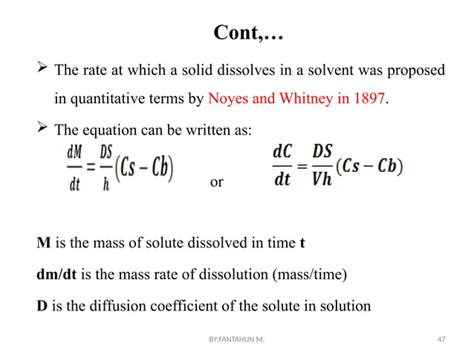Diffusion And Dissolution 1pptx Ppt