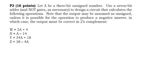 Solved P3 16 Points Let A Be A Three Bit Unsigned Number