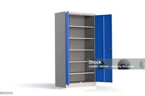 금속 도구에 대 한 선반과 캐비닛입니다 문서에 대 한 방화 선반입니다 문서 도구 및 예비 부품을 저장 하기 위한 편리한 장소 금속 가구입니다 3 차원 모델 렌더링입니다 0