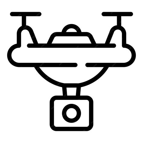 Premium Vector Camera Drone Icon Outline Camera Drone Vector Icon For Web Design Isolated On