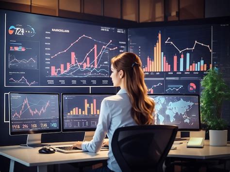 Premium Ai Image Big Data Analytics Financial Charts Business Team Working On Computer As