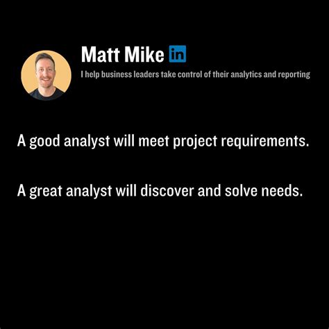 matt mike on linkedin here s a more subtle data analyst skill