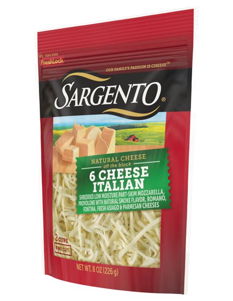 Sargento® Shredded 6 Cheese Italian Natural Cheese 8 Oz Sargento