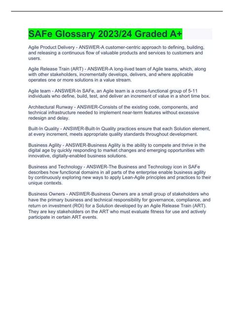 2023 Safe Agile 2023 Safe 5 0 2023 Safe Scaled Agile Exams Package Deal Solved Stuvia Us