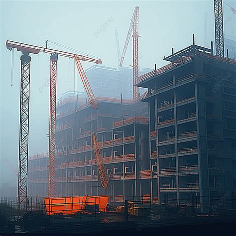 Building Structures Under Construction Background Crane Construction
