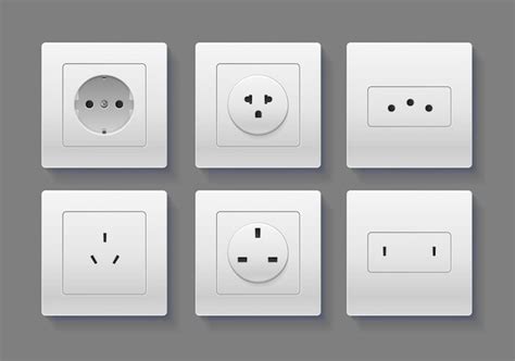 Premium Vector Realistic Detailed 3d Socket Set On A Grey Background For Interior Modern