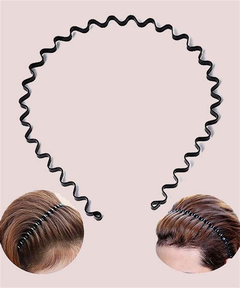 Metal Hair Band Unisex Hair Bandsports Wave Hairbandfor Men Etsy