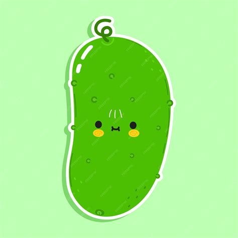 Premium Vector Cucumber Sticker Character