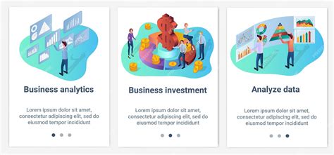 사용자 인터페이스를 위한 Ui 및 Ux 인터페이스 세트비즈니스 분석 투자 및 데이터 분석 프리미엄 벡터