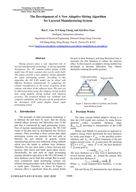 Pdf The Development Of A New Adaptive Slicing Algorithm For Layered