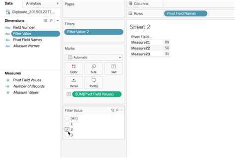 Dynamically Display The Measures Based On Filter Value In Tableau