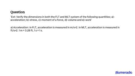 solved examine the dimensions in both the flt and mlt systems of the