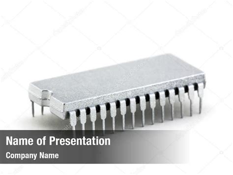 White Silver Microprocessor Powerpoint Template White Silver Microprocessor Powerpoint Background