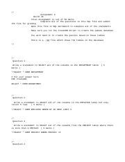 Assignment Submission Sql Assignment Worth Total Assignment Is Out Of Marks