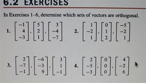 solved in exercises 1 6 determine which sets of vectors are