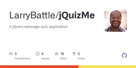 Github Larrybattlejquizme A Jquery Webpage Quiz Application