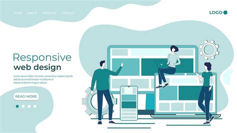Premium Vector Responsive Web Designpeople Develop A Responsive
