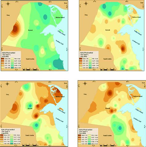 6 Fine Sand Size Fractions Percentages In Feb May Aug Nov 2010