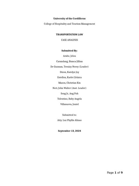 Case Analysis Example Pdf Legal Liability Negligence