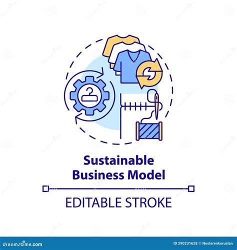 2d Thin Line Icon Sustainable Business Model Concept Stock Vector Illustration Of