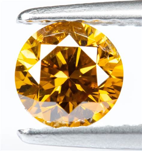 Diamond 072 Ct Natural Fancy Vivid Yellowish Orange Catawiki