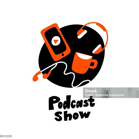 스마트 포 이어폰 헤드폰 및 커피의 재미있는 평면 벡터 그림 팟 캐스트 쇼에 대한 디자인 개념 헤드폰에 대한 스톡 벡터 아트 및 기타 이미지 Istock