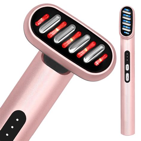 5 In 1 Facial Wand Microcurrent Device For Anti Aging Red And Blue Light Therapy Face Massager