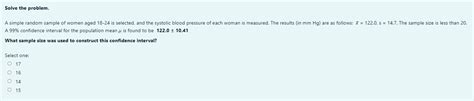 Solved Solve The Problem A Simple Random Sample Of Women Chegg Com