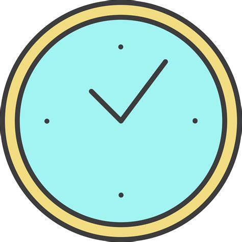 Flat Style Clock Icon In Turquoise And Yellow Color 24182600 Vector Art At Vecteezy