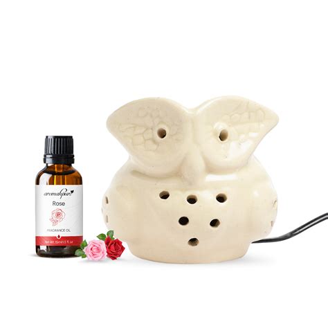 Buy Brown Ceramic Electric Diffuser Rose Fragrance Oil Aromahpure