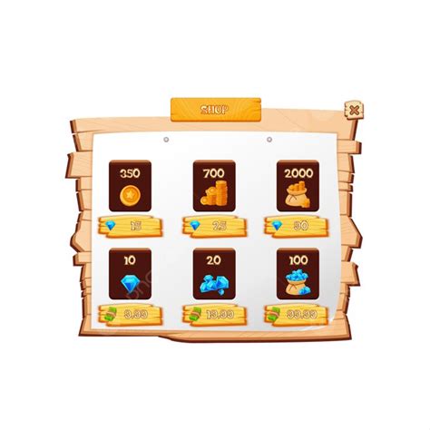 Mobile Ui Interface Vector Png Images Game Interface Pack Shop Ui Part 01 Wooden Style