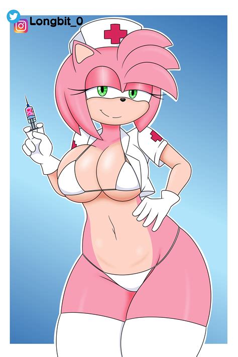 Rule 34 Amy Rose Gloves Longbit 0 Nurse Sonic Series White Bikini 10310378