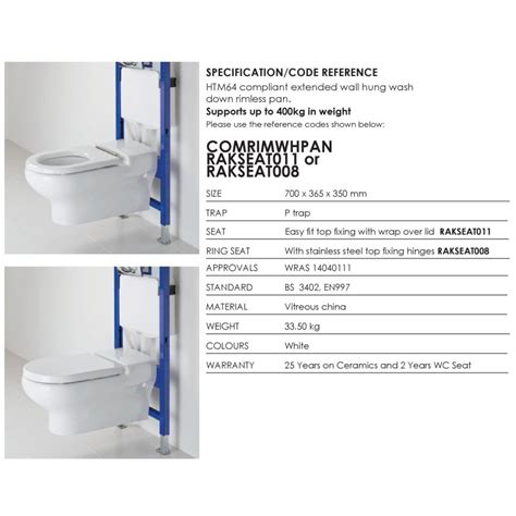 Rak Extended Projection 700 Wall Hung Wc Pan Lime Kitchen And Bathroom