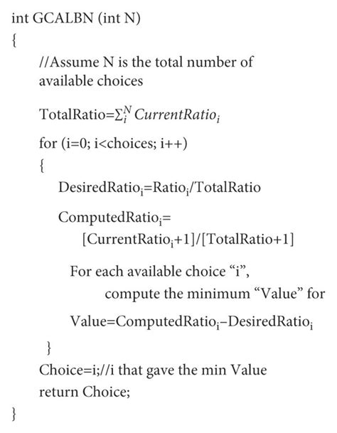 gcalb load distribution algorithm download scientific diagram
