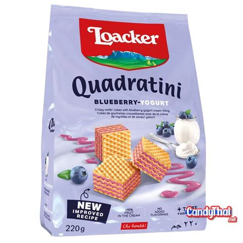 Loacker Quadratini Blueberry Yoghurt Wafer 220g Candy Thai