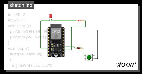 Led N Switch Wokwi Esp32 Stm32 Arduino Simulator