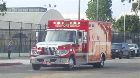 Ambulance 63 Newport Beach Fire Responding Code 3 Ii April 1 2022