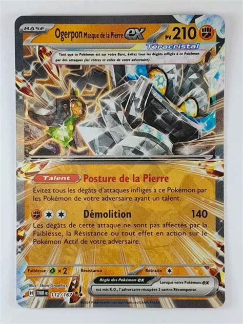 Carte Ogerpon Ex 112 167 Pokémon Mascarade Crépusculaire Ev06 Neuve Twm