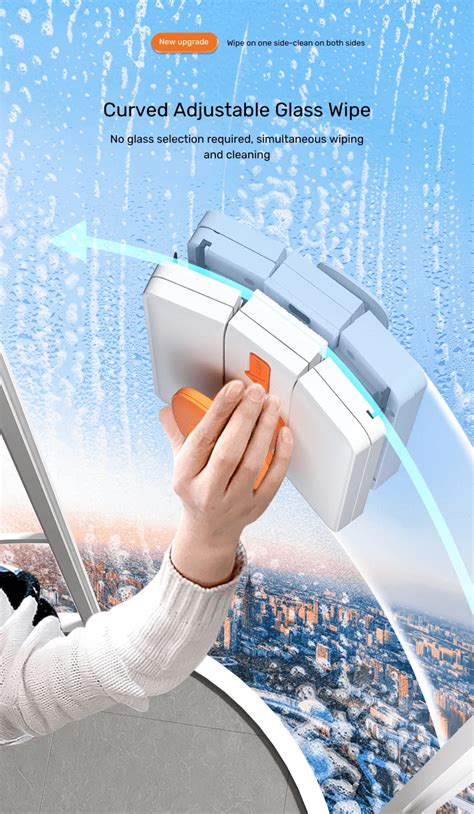 1pc Magnetic Double Sided Window Cleaner With Arc Design Optional Glass Thickness And Water