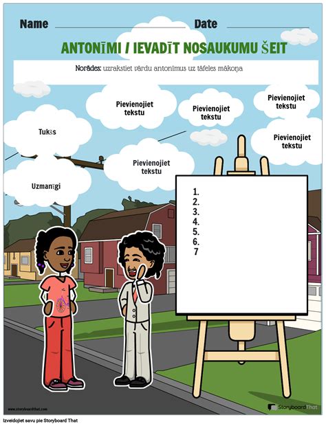 Antonīmu Darblapa Storyboard Por Lv Examples