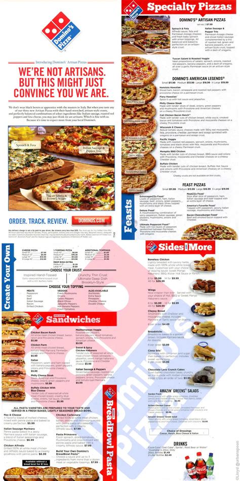 Dominos Menu