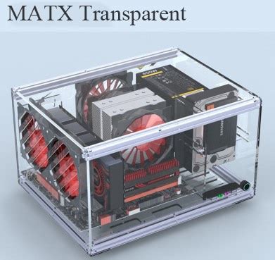 DIY Acrylic Transparent MATX Horizontal Desktop Computer Case Support ITX Motherboard I Diskhouse