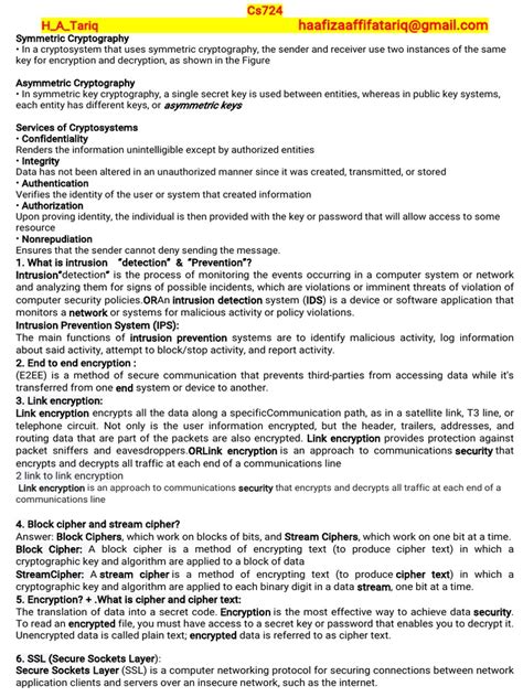Cs707 Current Past Viva Solved Questions1 Pdf Cryptography Encryption