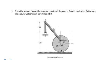 Solved From The Shown Figure The Angular Velocity Of The Chegg